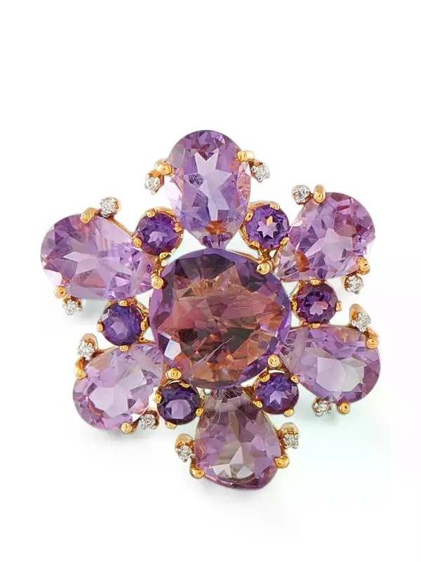 LB EXCLUSIVE Amethyst And Diamond Flower Earrings