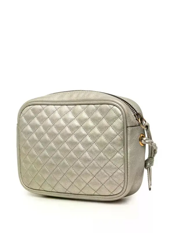 Gucci 2016-2026 Mini Quilted Metallic Calfskin Web Trapuntata Crossbody Bag - Silver