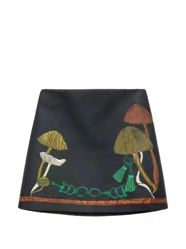Dorothee Schumacher Trippy Garden Embroidered Mini Skirt - Black