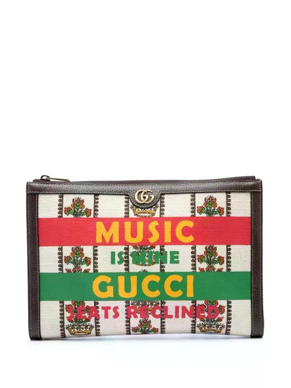 Gucci 2016-2026 Canvas 100 Centennial Music Is Mine Clutch Bag