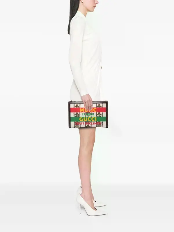 Gucci 2016-2026 Canvas 100 Centennial Music Is Mine Clutch Bag