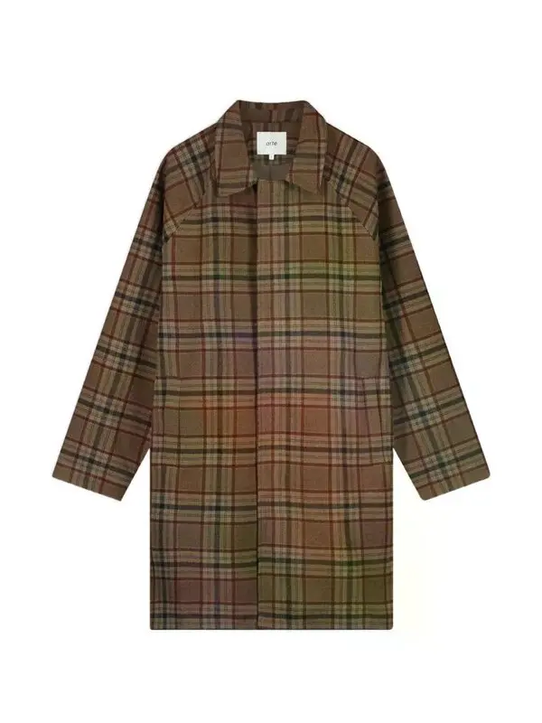 ARTE ANTWERP Cappotto Plaid-check Coat - Brown