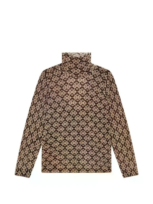 Malìparmi Geometric-print Roll-neck Sweater - Neutrals