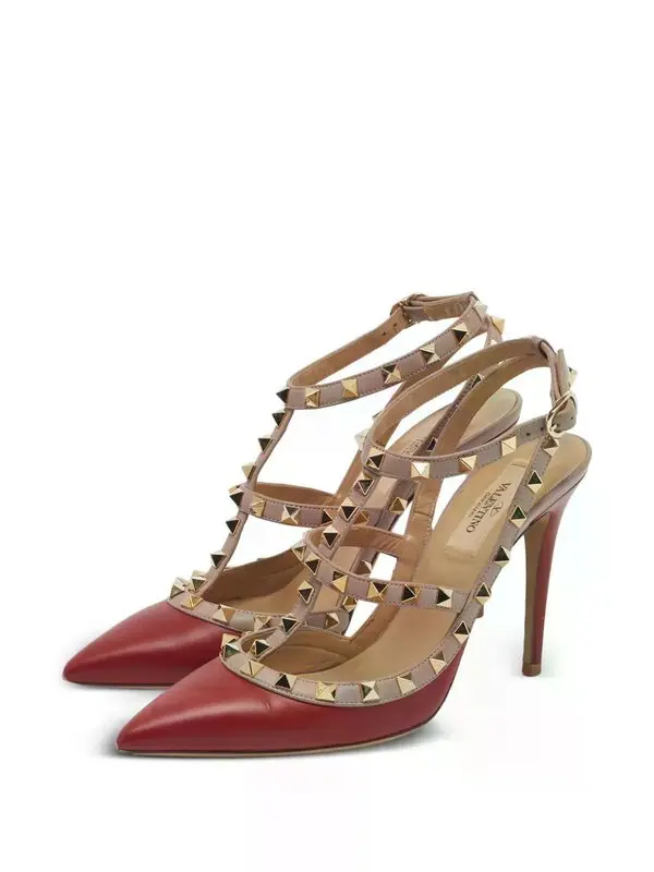 Valentino Garavani Rockstud Caged Heeled Pumps - Red