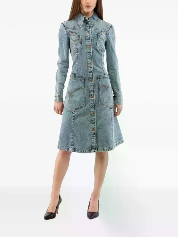 Moschino Button-up Long-sleeve Dress