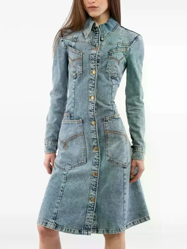 Moschino Button-up Long-sleeve Dress