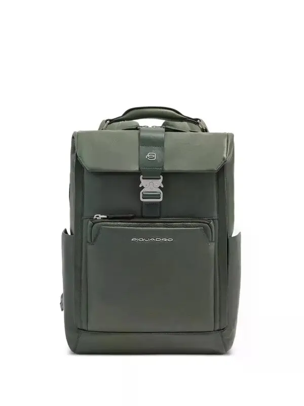 PIQUADRO Buckle-fastening Leather Backpack