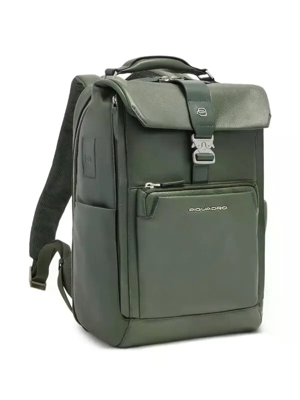 PIQUADRO Buckle-fastening Leather Backpack