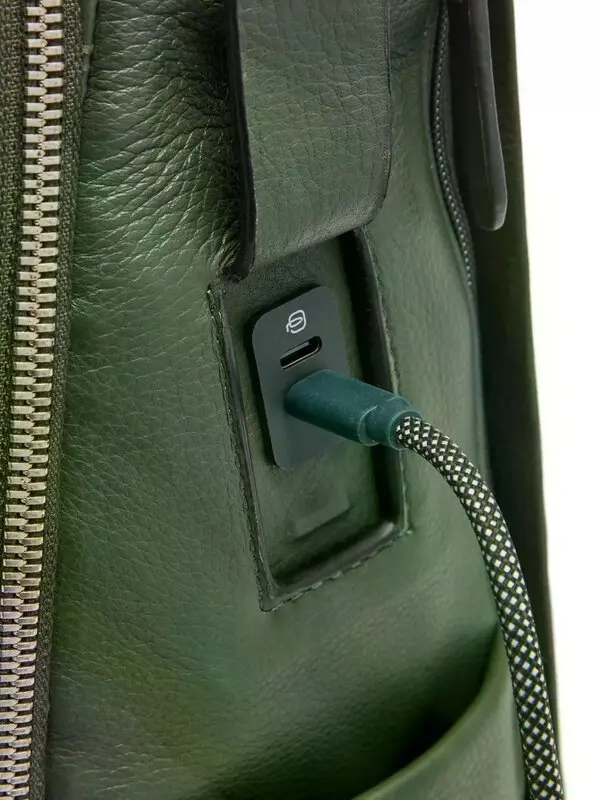 PIQUADRO Buckle-fastening Leather Backpack