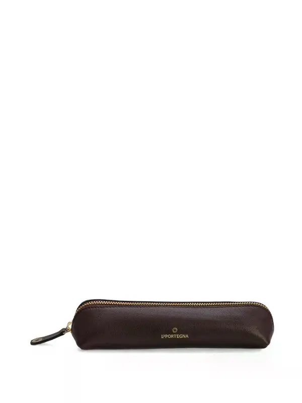 LA PORTEGNA Logo-print Leather Pencil Case