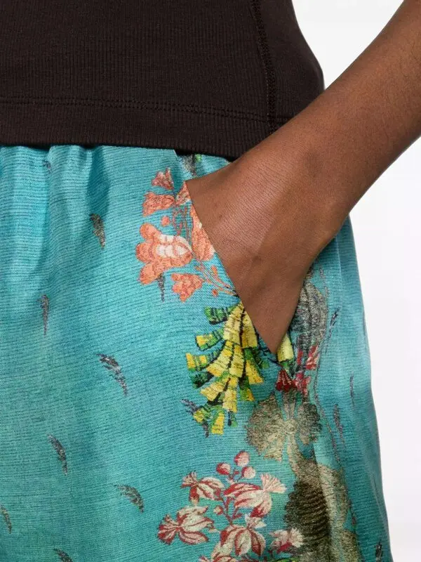 PIERRE-LOUIS MASCIA Printed Silk Straight Shorts