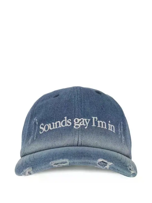 CARNE BOLLENTE Distressed Denim Baseball Cap - Blue