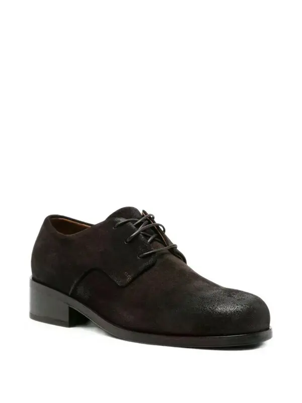 Marsèll Distressed-effect Leather Derby Shoes - Brown