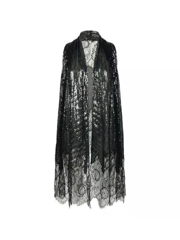Valentino Garavani Sequin-embellished Lace Scarf - Black