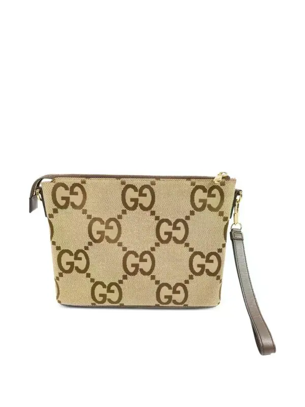 Gucci Jumbo Gg Clutch Bag - Neutrals