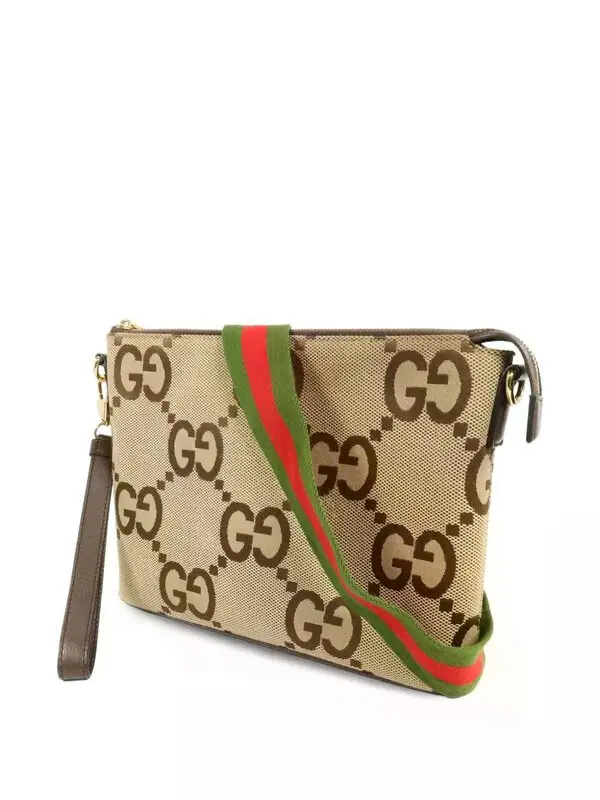 Gucci Jumbo Gg Clutch Bag - Neutrals