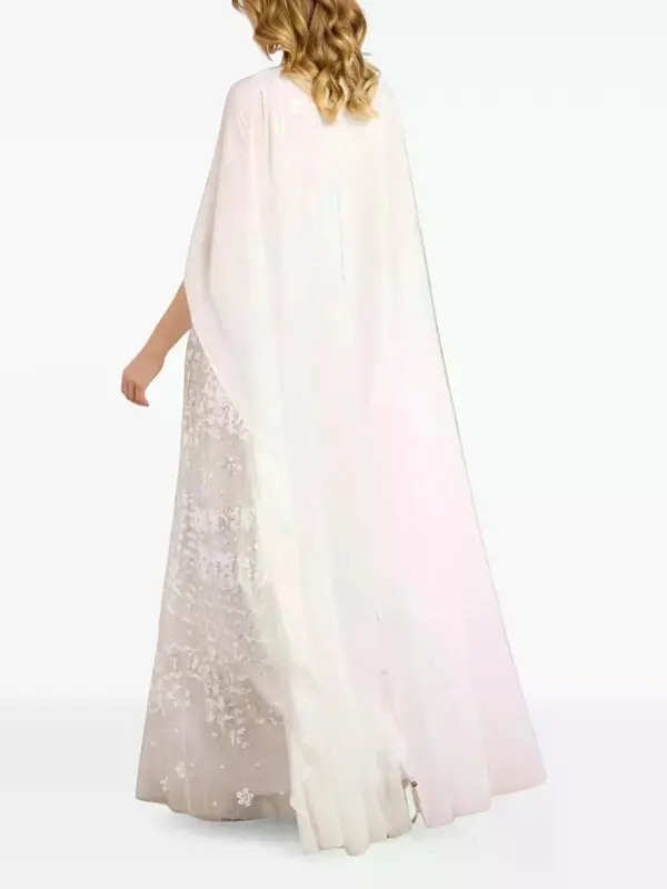 NEEDLE & THREAD Anais Sequin-embellished Cape Dress
