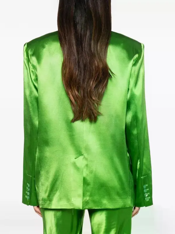 Erika Cavallini Double-breasted Satin-finish Blazer