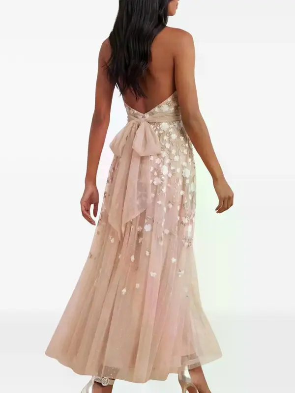 NEEDLE & THREAD Trailing Roses Halter-neck Gown