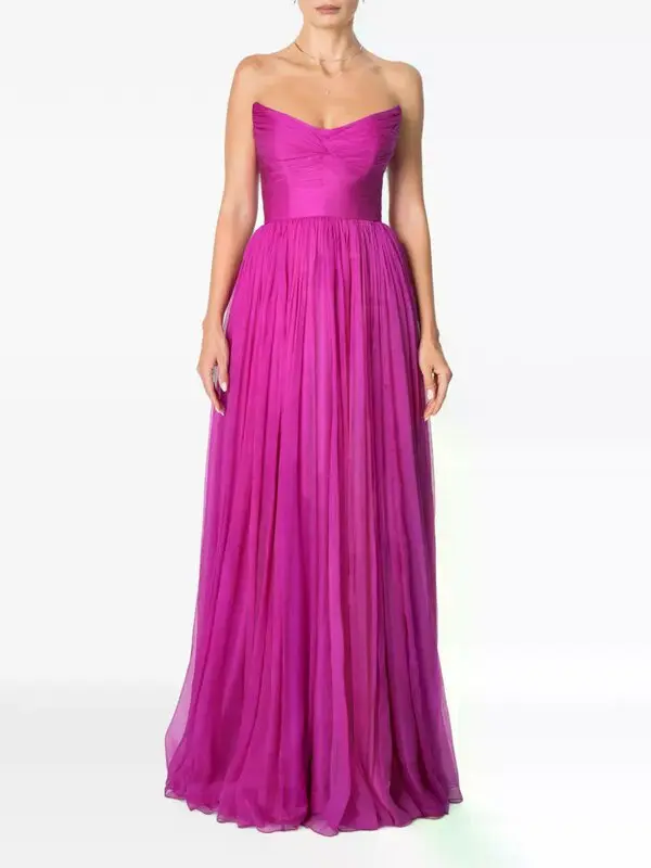 M.MARQUISE Salma Strapless Ruched Maxi Dress