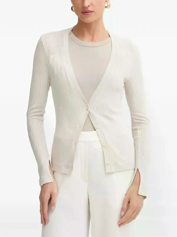 Marc O'polo Ribbed Slit-cuff Cardigan