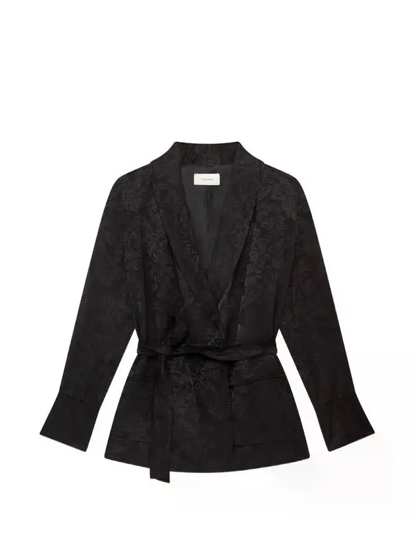 Malìparmi Damask-jacquard Wrap Blazer - Black