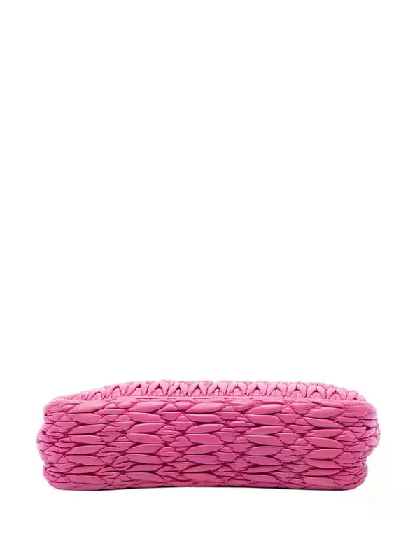 Miu Miu 2010-2026 Matelasse Nappa Frame Crystal Chain Satchel - Pink
