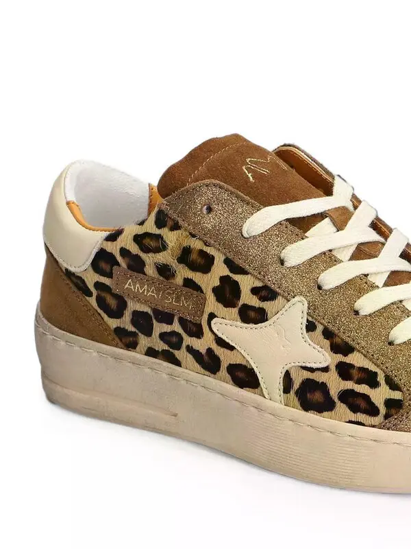 AMA-BRAND Leopard-print Glitter Sneakers