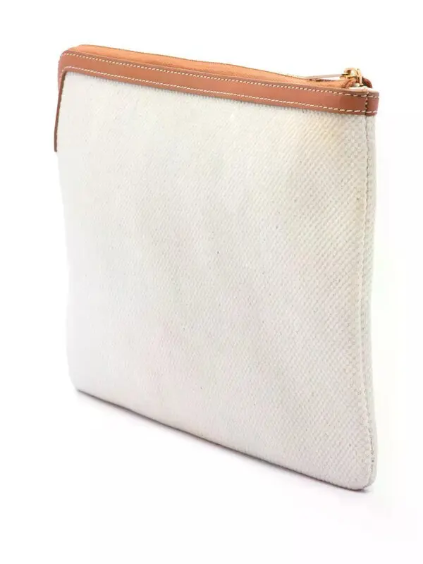 Celine 2019 Large Canvas Logo Pouch Clutch Bag