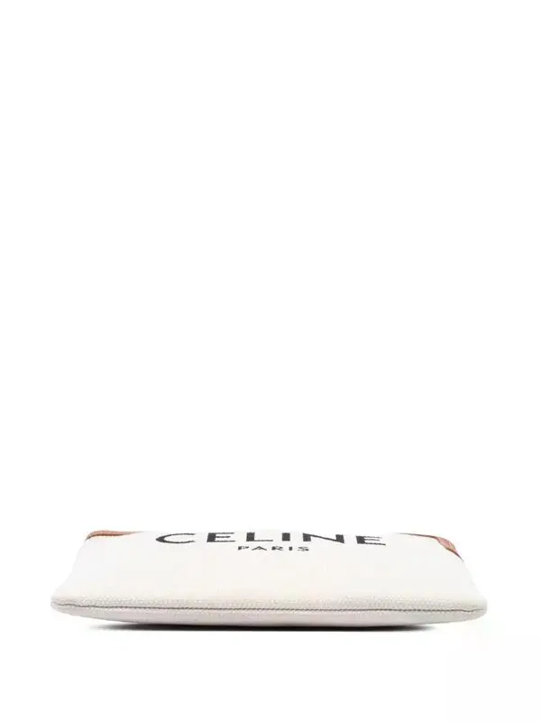 Celine 2019 Large Canvas Logo Pouch Clutch Bag