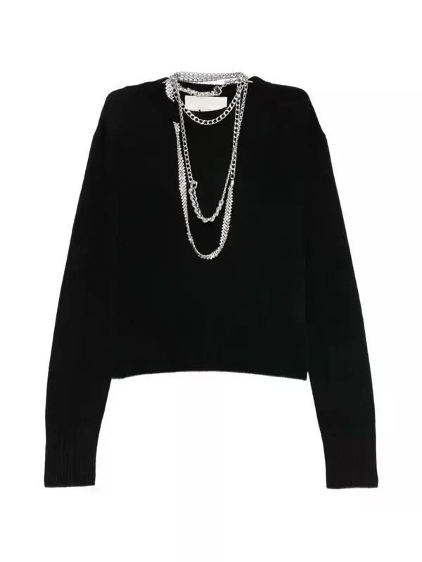 CIRCUS HOTEL Chain-embellished Sweater - Black