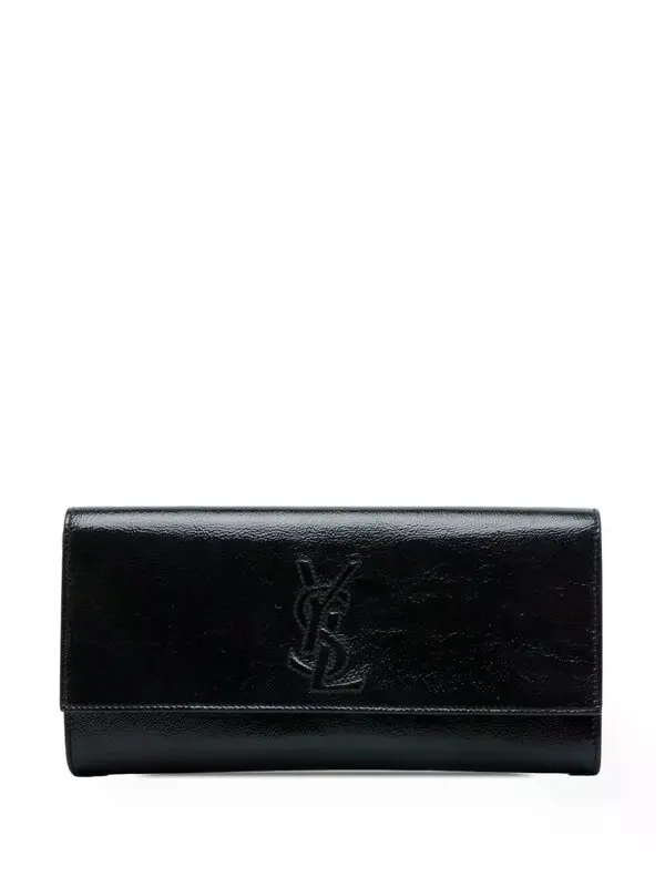 Saint Laurent 1991 Patent Belle Du Jour Clutch Bag - Black