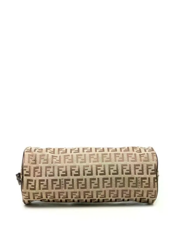Fendi 2000-2010 Zucchino Canvas Barrel Pochette Handbag