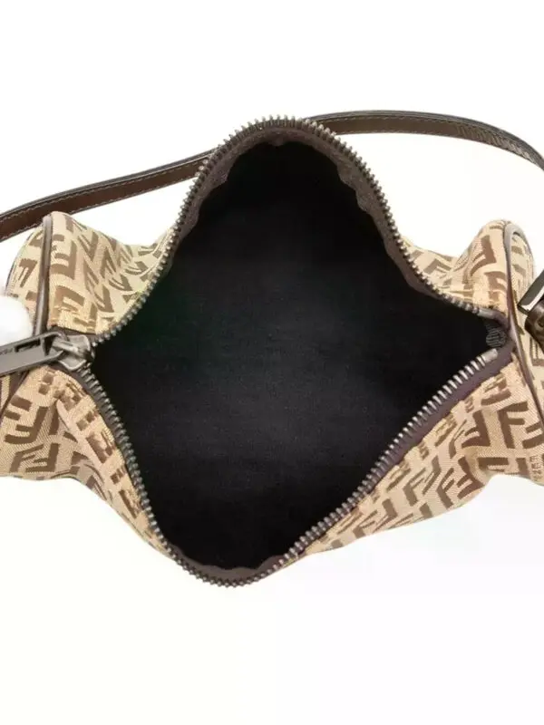 Fendi 2000-2010 Zucchino Canvas Barrel Pochette Handbag