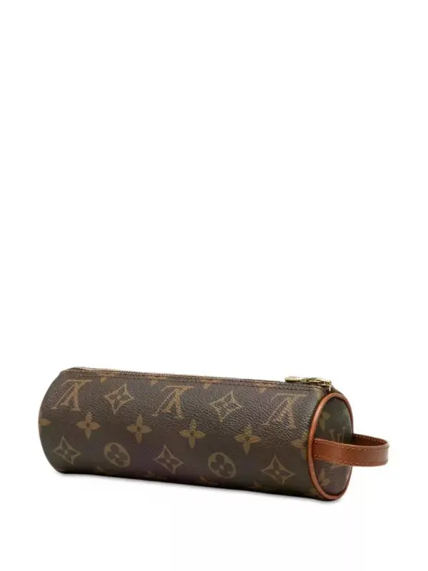 LOUIS VUITTON 1988 Monogram Trousse Ronde Pencil Case 20 - Brown