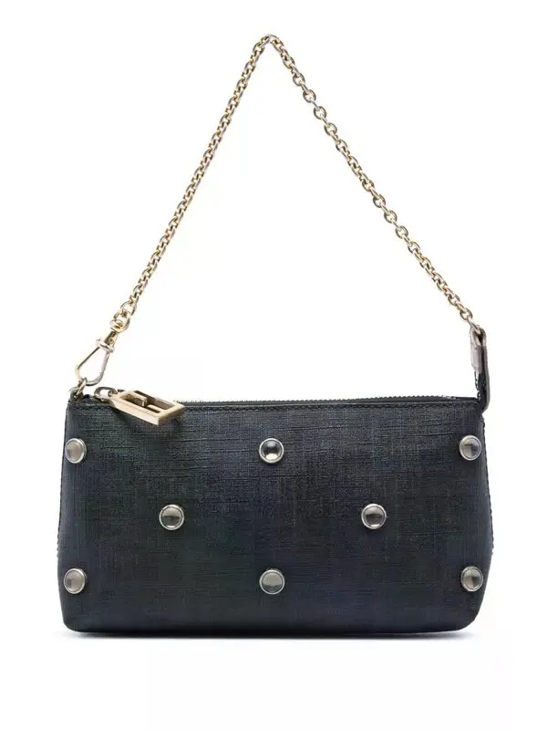 Fendi 2000-2010 Studded Spalmati Chain Pochette Shoulder Bag