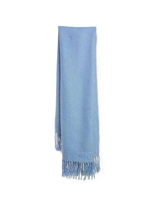 Giorgio Armani Textured Fringe Shawl - Blue