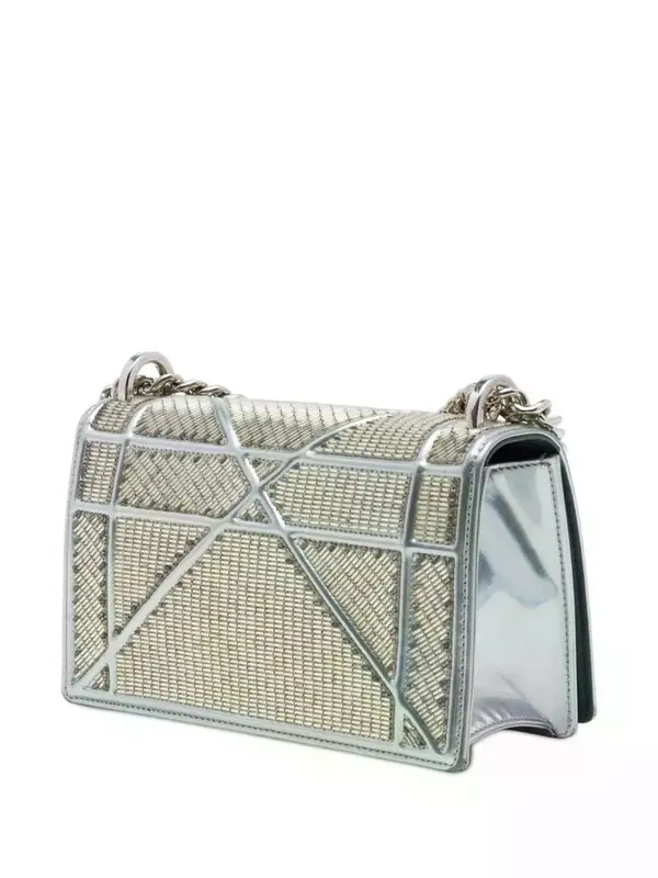 Dior 2015 Small Calfskin Diorama Crystal Embellished Flap Crossbody Bag