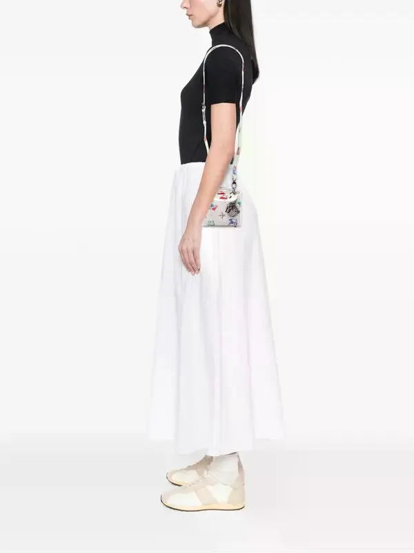 Dior 2022 Micro Calfskin Pixel Zodiac Lady Satchel - White