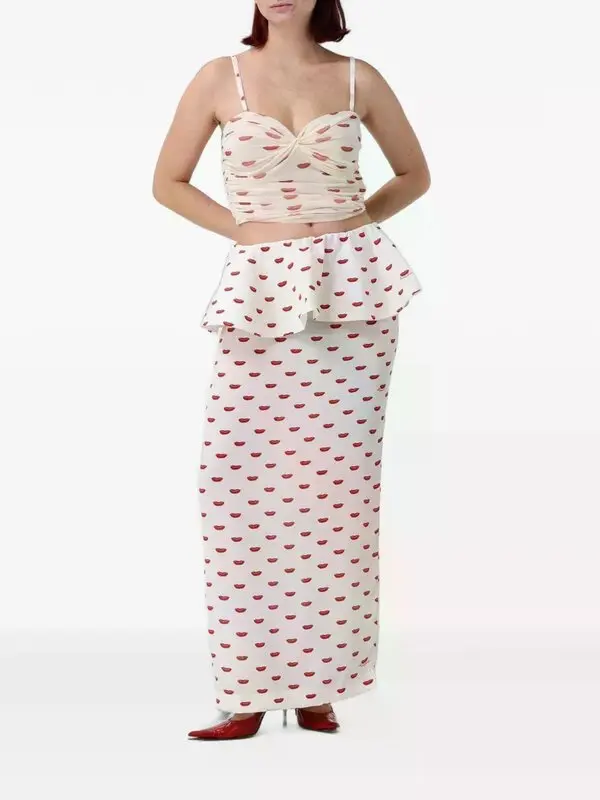 Fiorucci Lips-print Bandeau Top