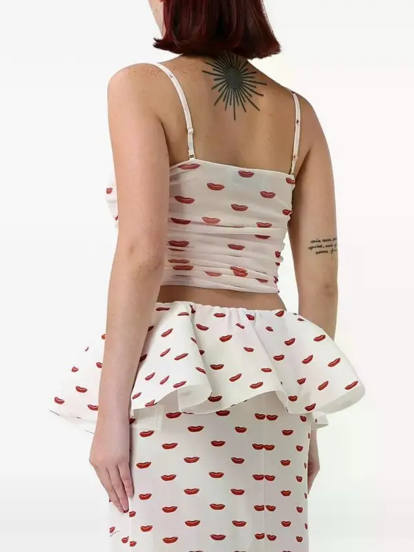 Fiorucci Lips-print Bandeau Top