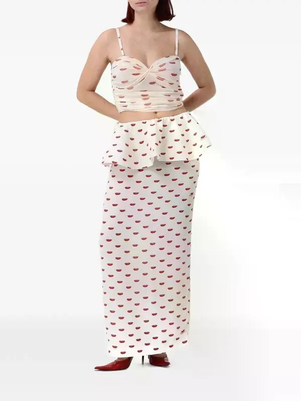 Fiorucci Lips-print Bandeau Top