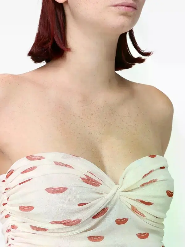 Fiorucci Lips-print Bandeau Top