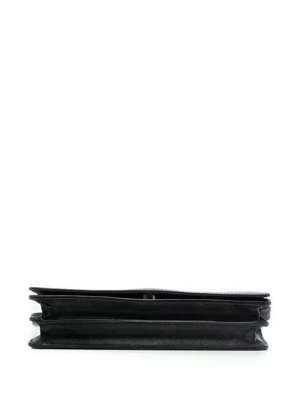 Prada 2015 Saffiano Lipstick Print Wallet On Strap Crossbody Bag