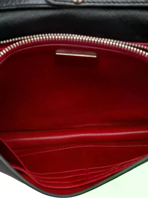 Prada 2015 Saffiano Lipstick Print Wallet On Strap Crossbody Bag