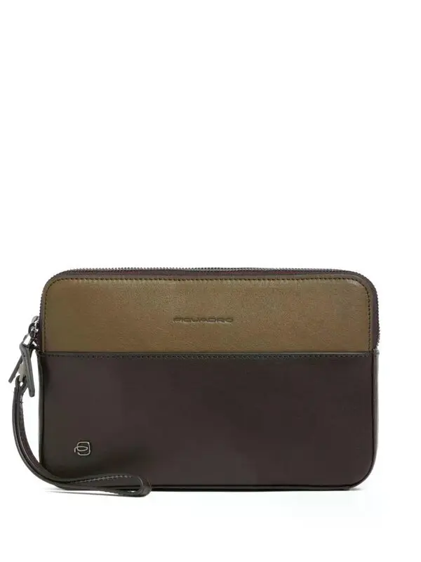 PIQUADRO Two-tone Leather Clutch Bag - Brown