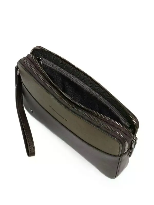 PIQUADRO Two-tone Leather Clutch Bag - Brown