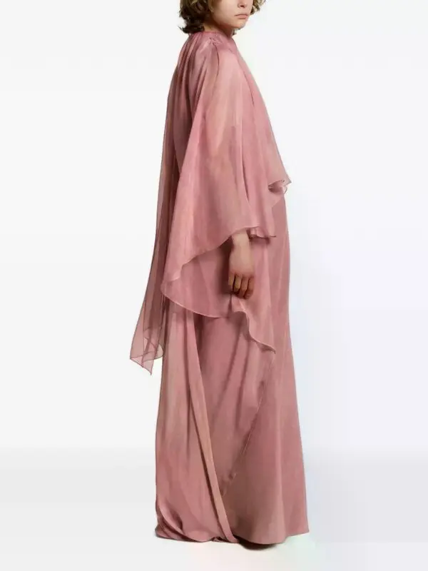 Alberta Ferretti Cape-style Ruffled Maxi Dress