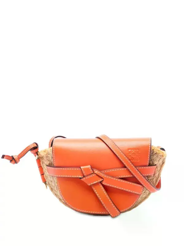 Loewe 2019 Mini Raffia Gate Crossbody Bag