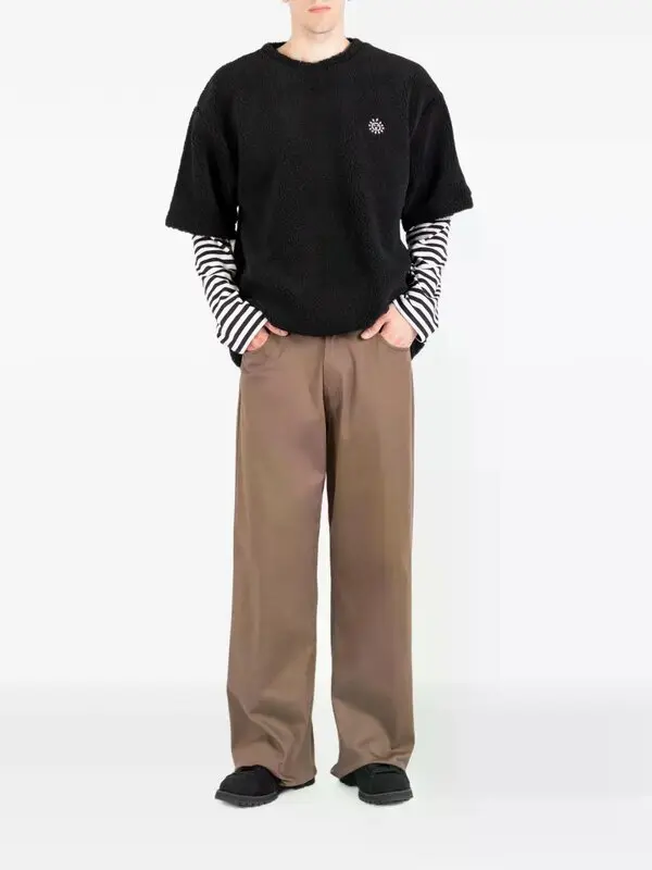 SOCIETE ANONYME Fleece-texture Logo-patch T-shirt